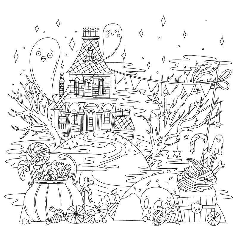 Pobarvanka XXL Hiša duhov - Superbaby.si